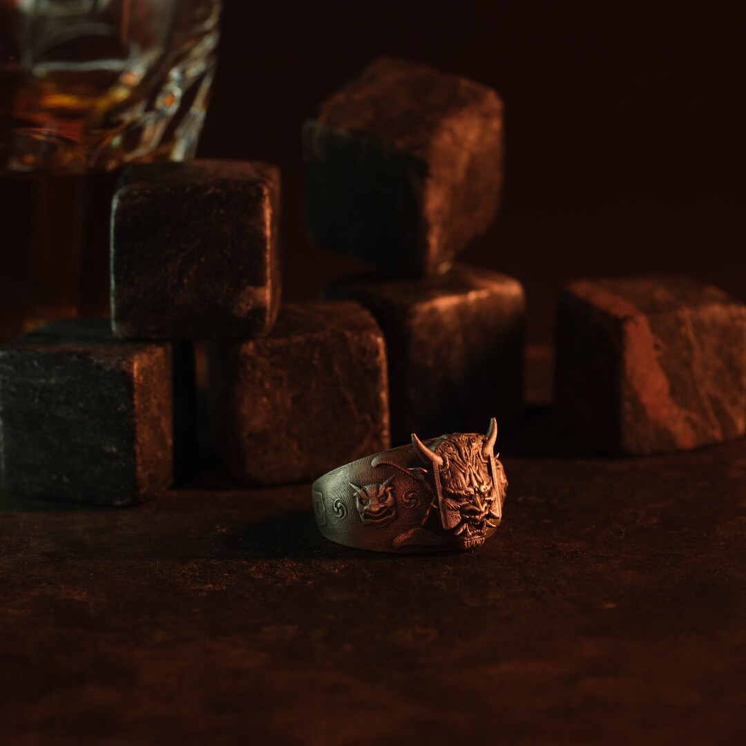 Oni Demon Ring, Japanese Folklore, Yokai Design, Samurai Accessory ...