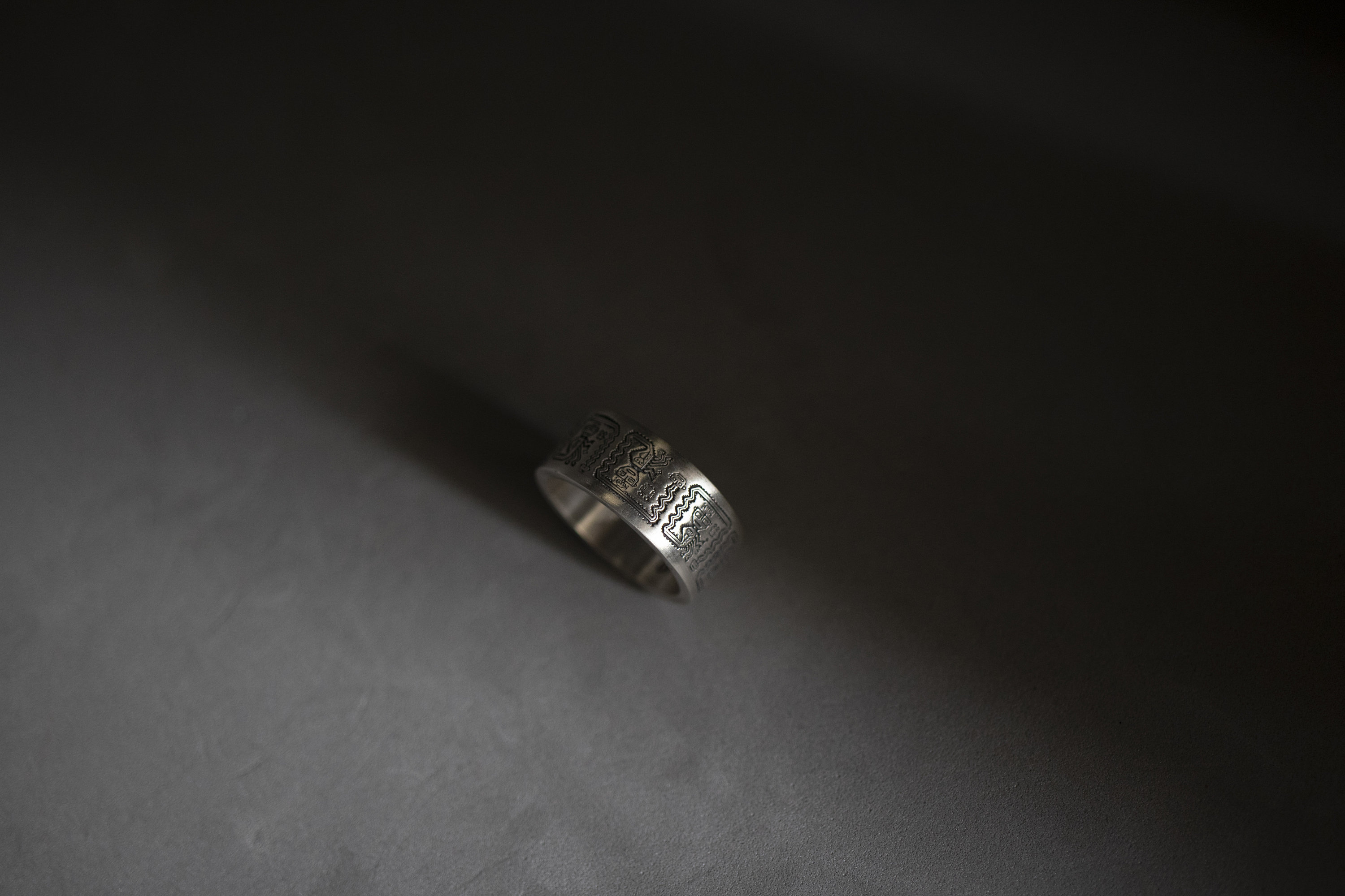 Aztec Maya Ring Mens Wedding Ring Band Custom Engraved Ring - Etsy