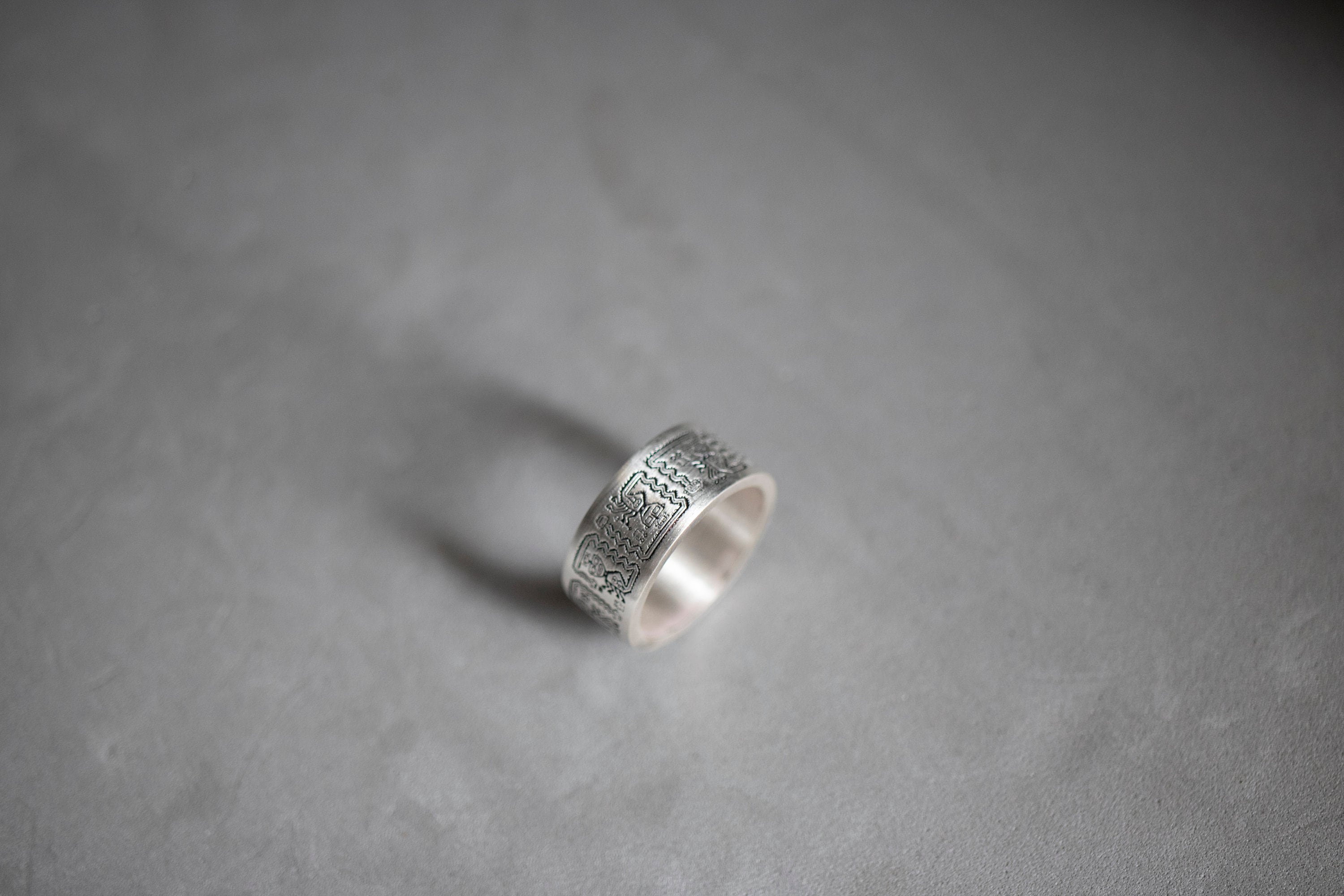 Aztec Maya Ring Mens Wedding Ring Band Custom Engraved Ring - Etsy
