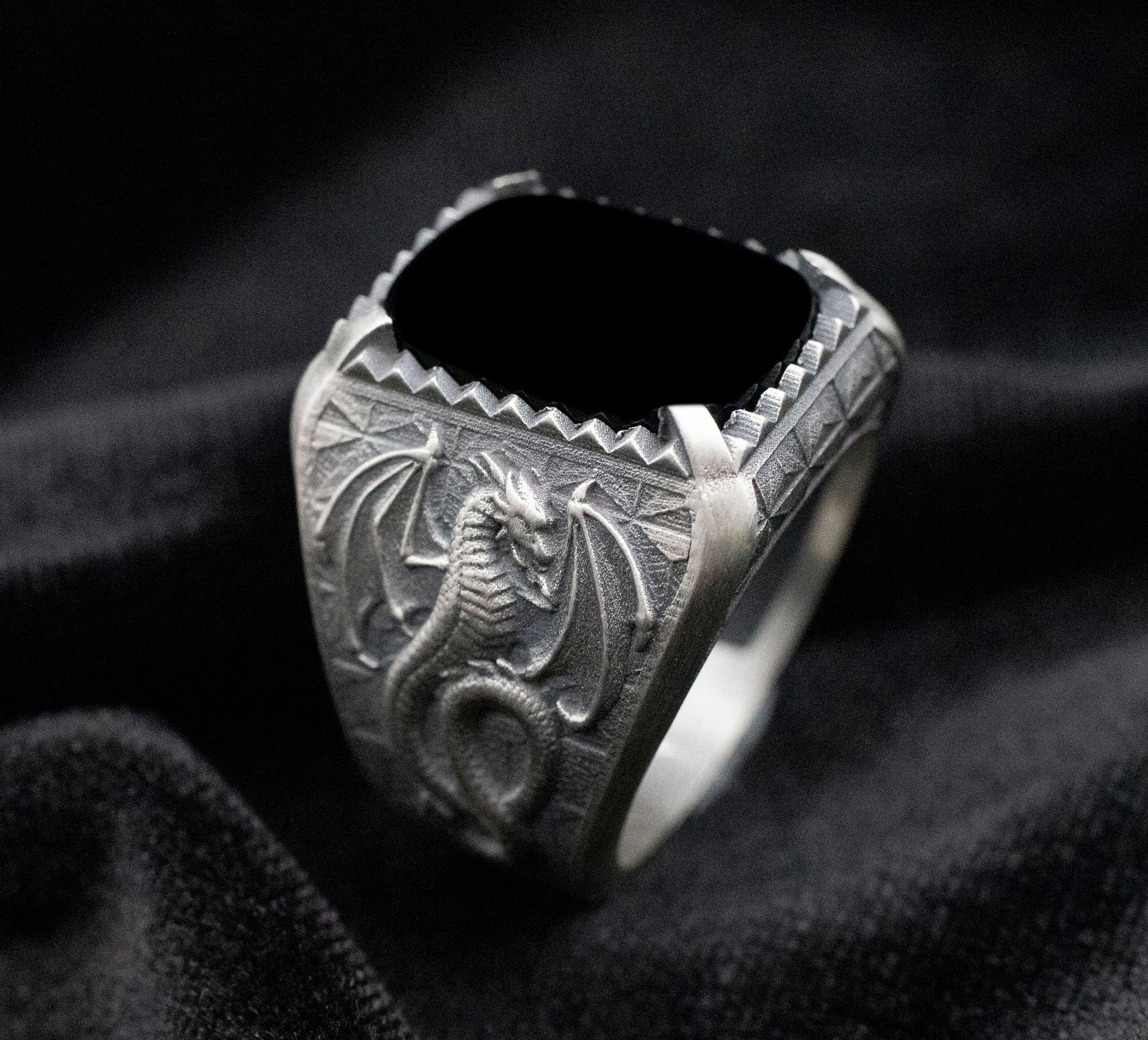 Silver Dragon Ring With Gemstone⋆925 Sterling Silver Dragon Ring for ...