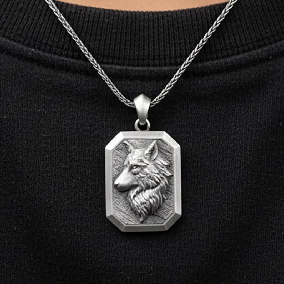 Silver Wolf Necklace for Men | Sterling Silver Jewelry Gifts for Him ...