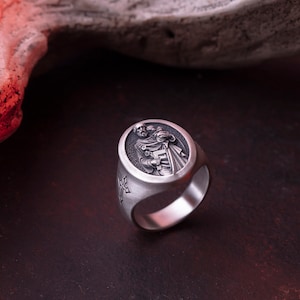 St. Joseph Signet Ring - 925 Silver Patron Saint of Fathers & Workers ...
