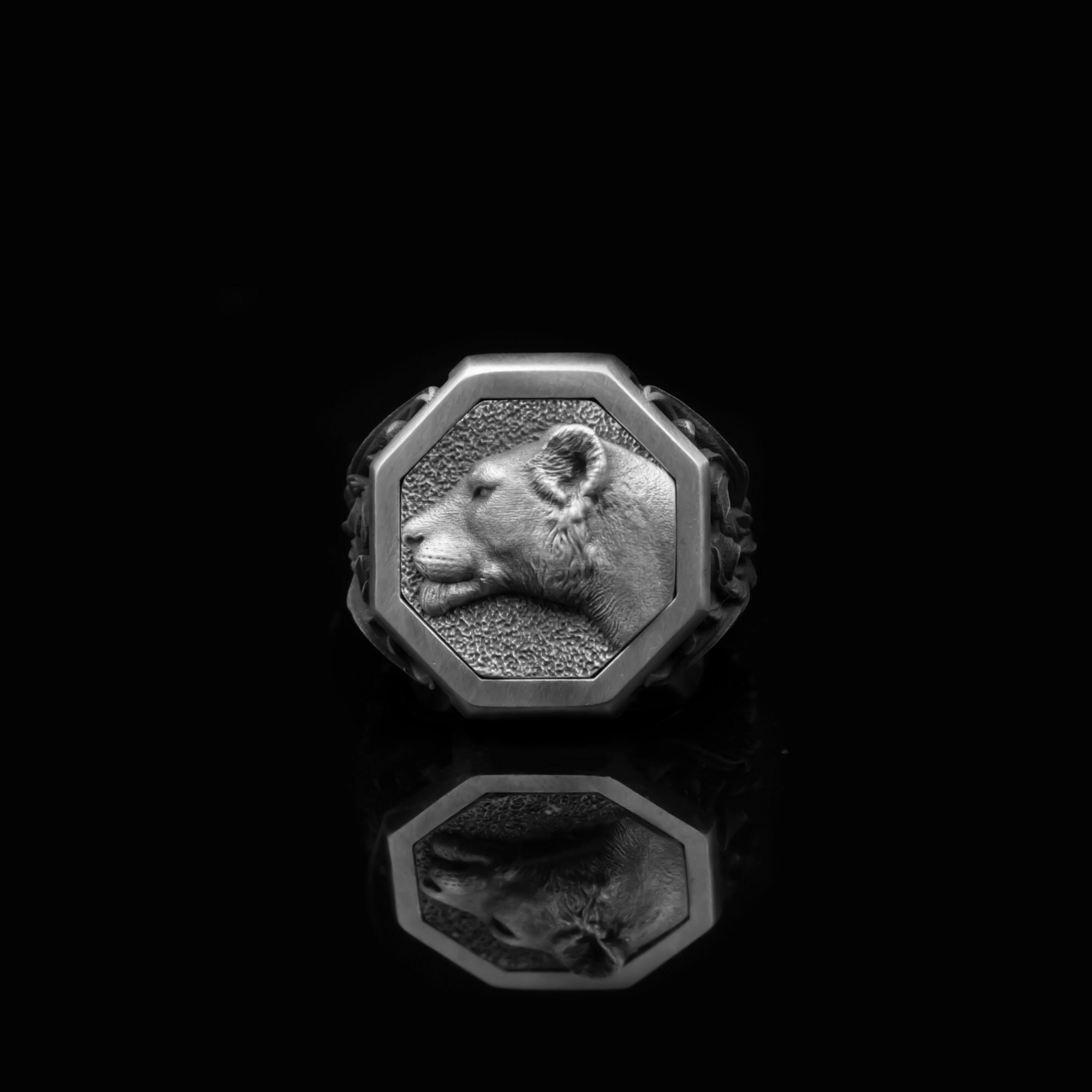 Lioness Ring Sterling Silver Jewelry for Her Meanigful Gift - Etsy
