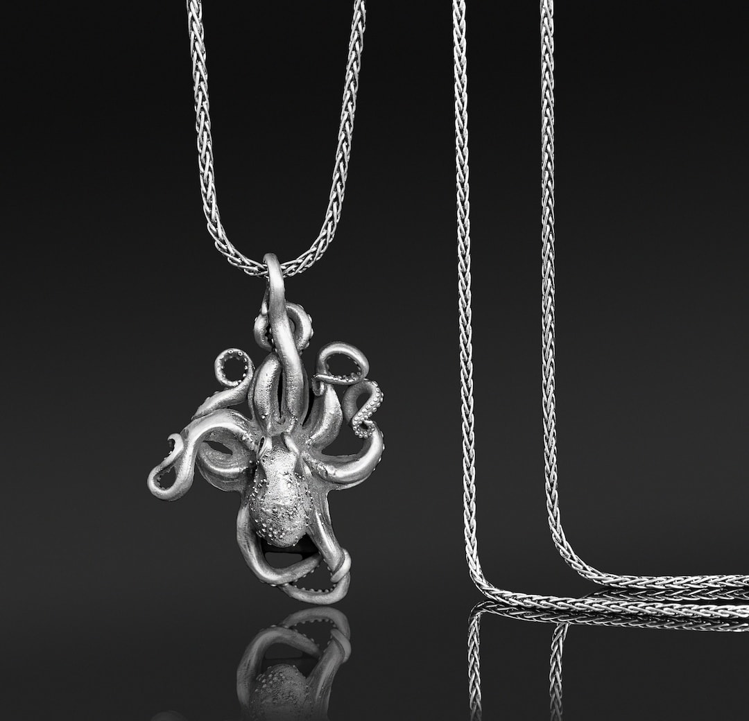 Silver Kraken Necklace, Octopus Lover Jewelry, Tentacle, Tentacles ...