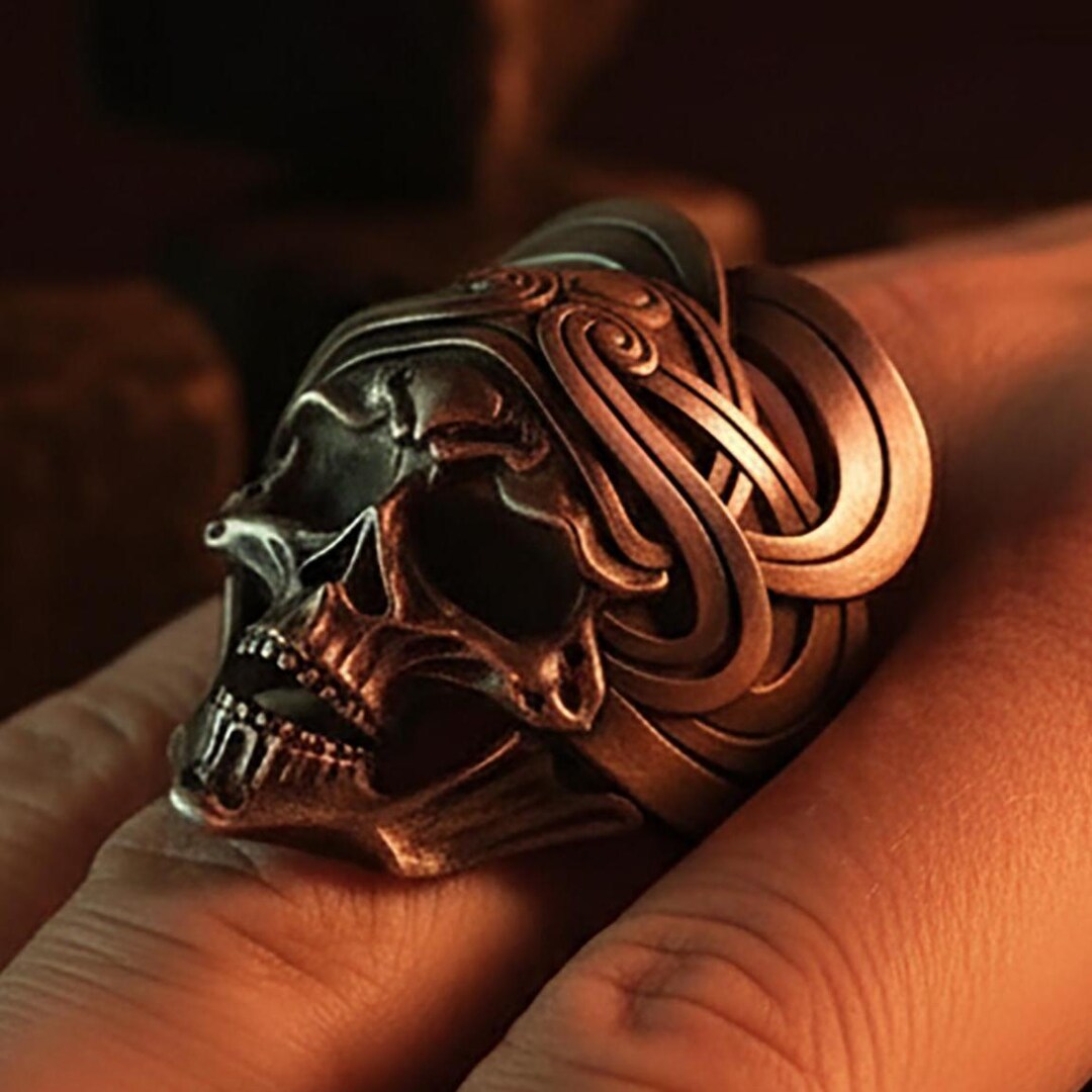 Sterling Silver Lich Skull Ring, Dnd Wizard Jewelry - Etsy