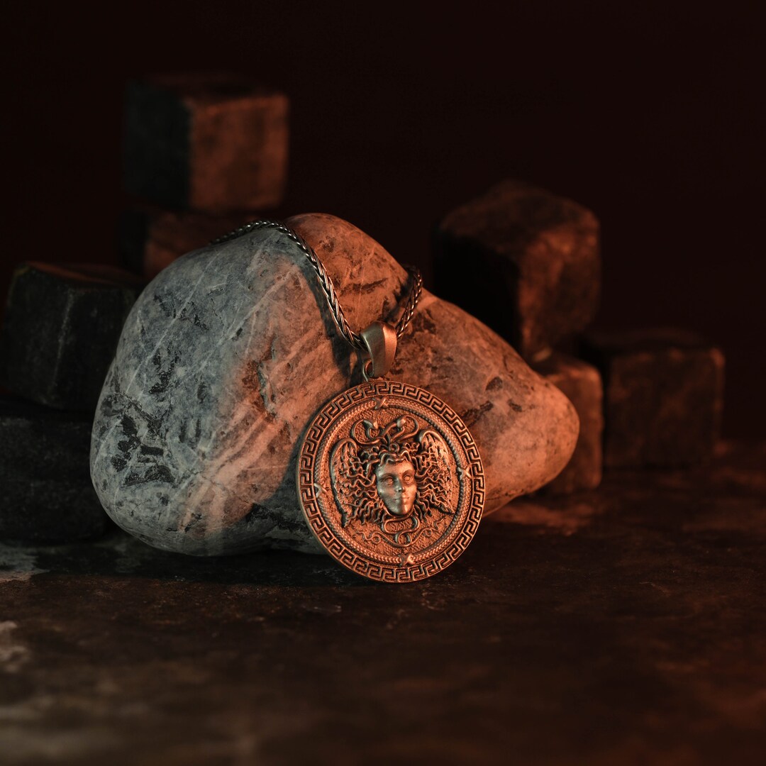 Medusa Pendant, Greek Mythology, Gorgon Necklace, Ancient Lore ...