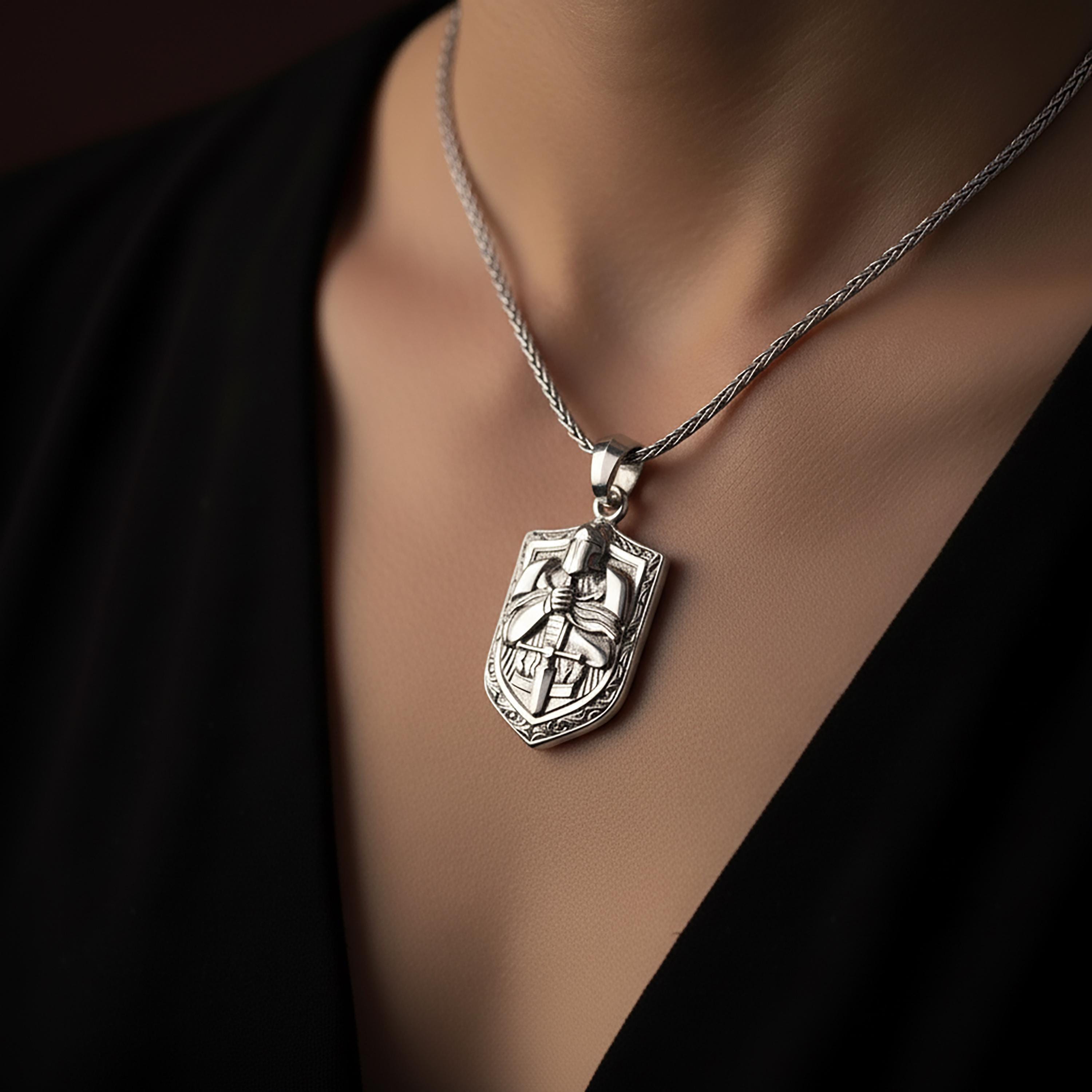 Crusader Knight Pendant, Sword Holder Necklace, Medieval Jewelry ...