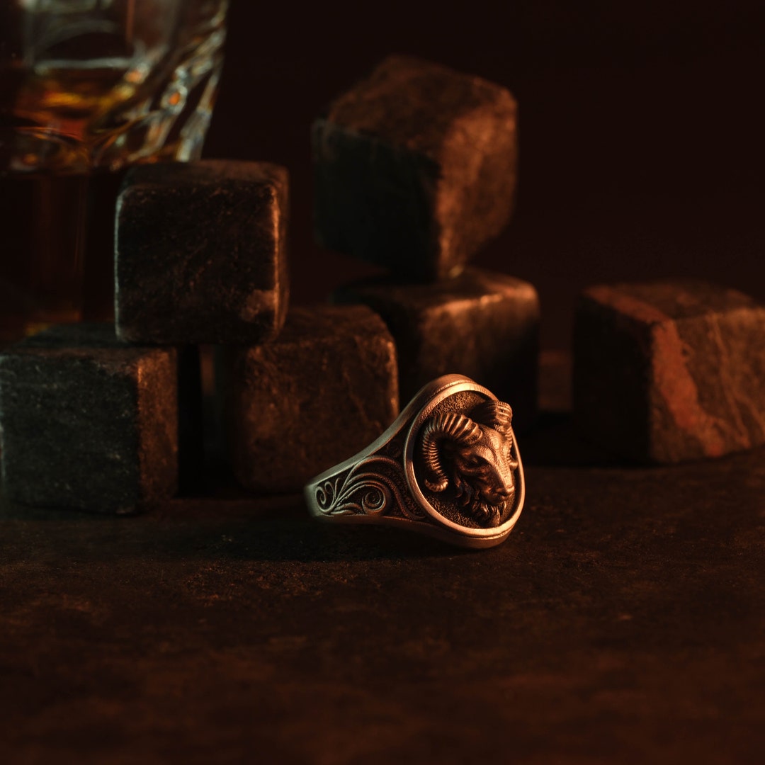 Ram Skull Ring, Silver Ram Ring, Animal Skull Jewelry, Sterling Ram ...