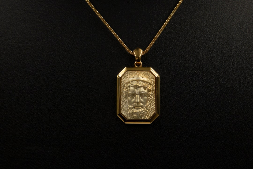18K Gold Zeus Pendant, Greek Mythology Greek God Jewelry, Luxury Gift ...