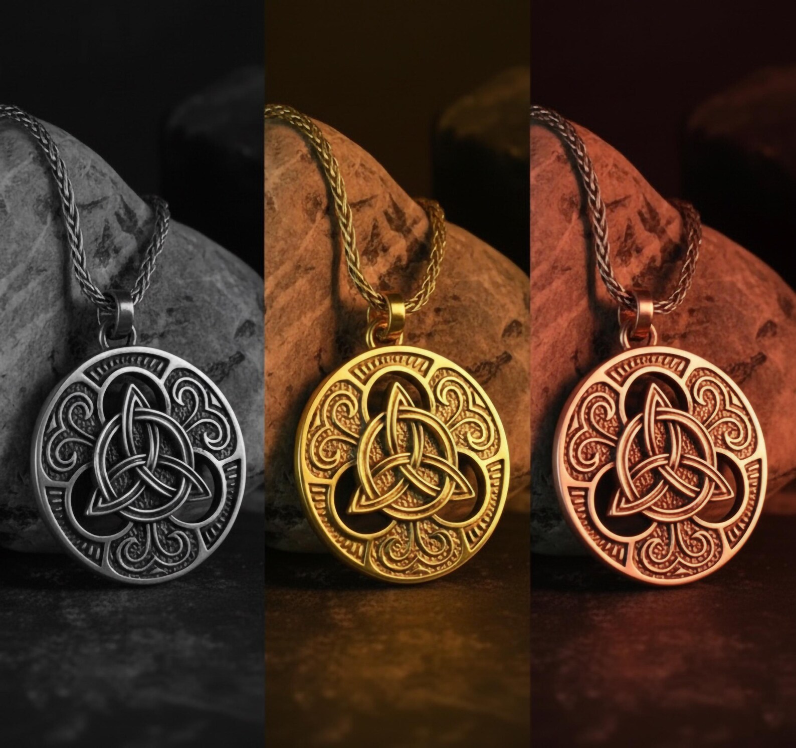 Triquetra Pendant, Celtic Symbol, Pagan Amulet, Trinity Knot, Charmed ...