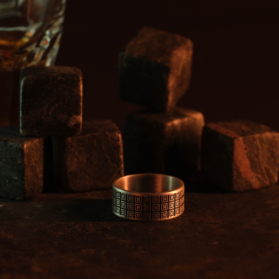 Wall Decor Ring, Architectural Band, Design Inspired Ring, Artful Band ...