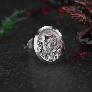 Padre Pio Sterling Silver Ring - 925 Catholic Saint Jewelry, Spiritual ...