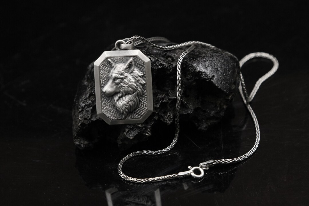 Silver Wolf Necklace for Men | Sterling Silver Jewelry Gifts for Him ...