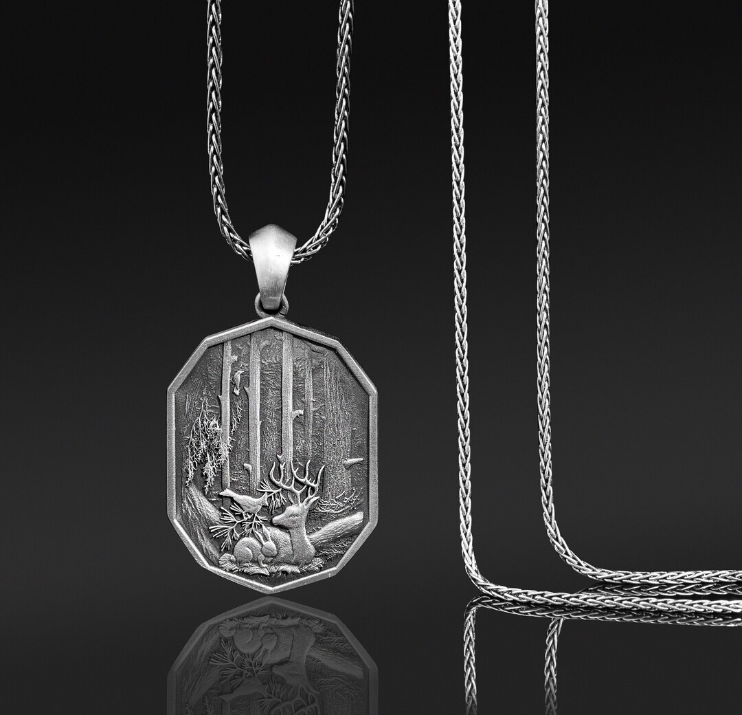 Animals in the Forest Pendant | Nature Inspired Charm | Personalized ...