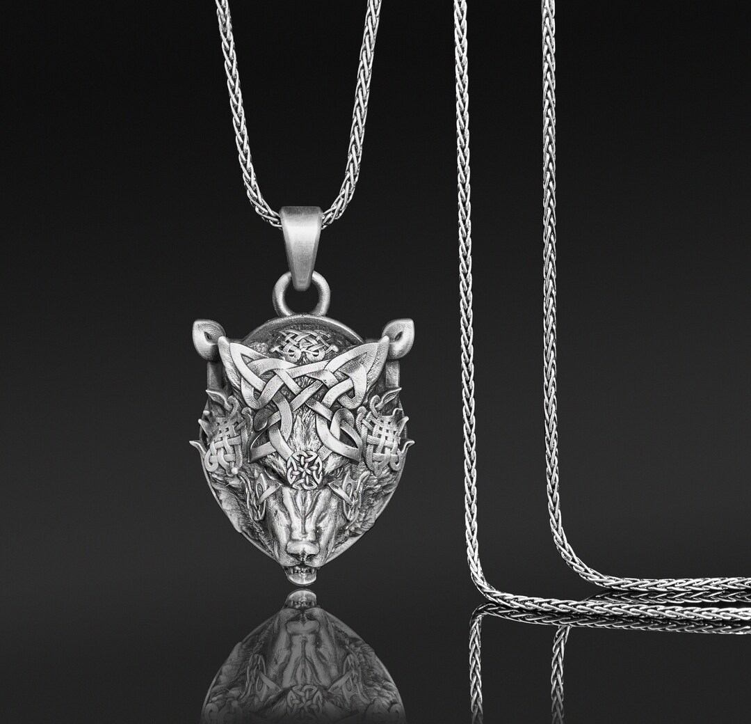 Norse Mythology Fenrir Wolf Handmade Sterling Silver Men Charm - Etsy