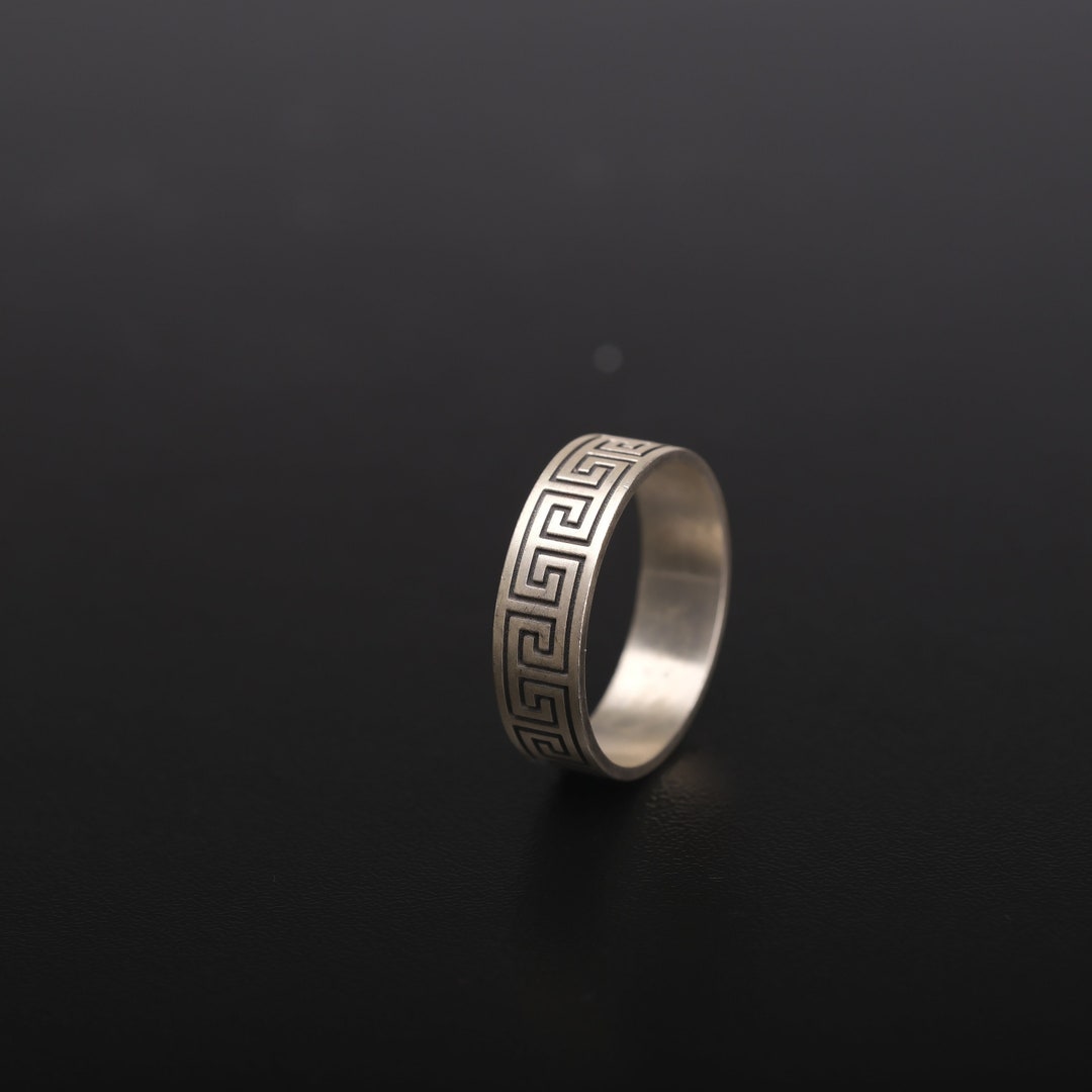 Hellenic Band Ring, Greek Decor Ring, Greek Wedding Ring, Greek ...