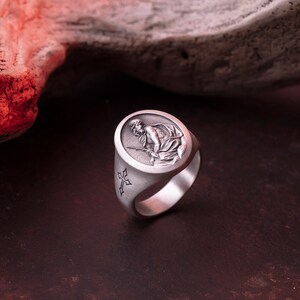 Pensive Christ Signet Ring - 925 Silver Christian Jewelry, Symbol of ...