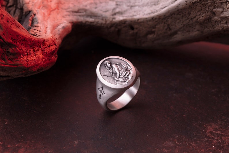 Pensive Christ Signet Ring - 925 Silver Christian Jewelry, Symbol of ...