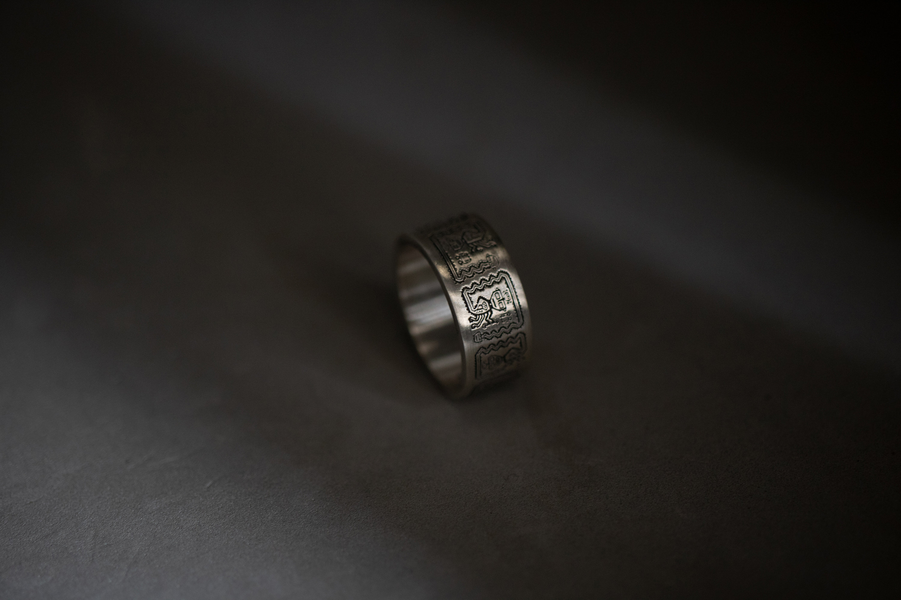 Aztec Maya Ring Mens Wedding Ring Band Custom Engraved Ring - Etsy