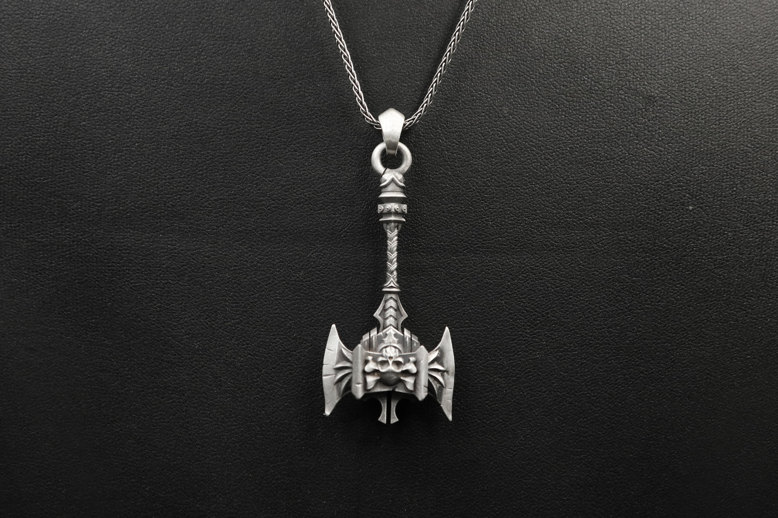 Silver Dwarven Hammer Pendant, Dwarf Necklace Fantasy Fiction Jewelry ...
