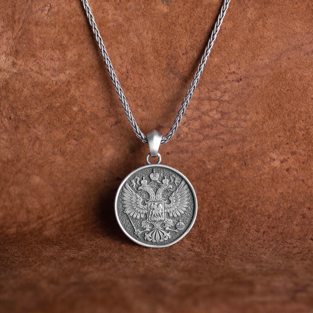 Russian Two Headed Eagle Necklace, Russian Emblem Eagle Keychain, Flag ...