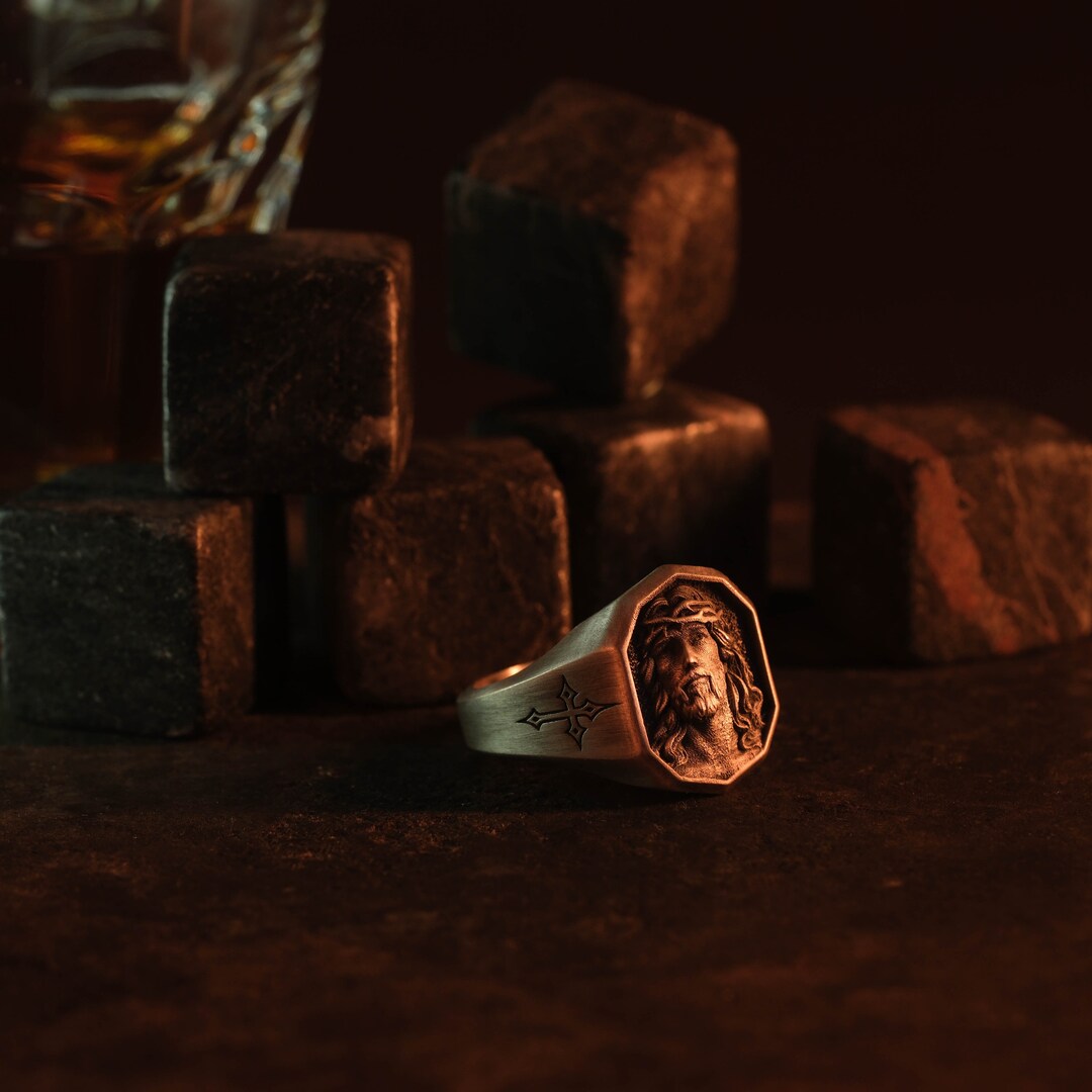 Jesus Ring, Crown of Thorns, Christian Jewelry, Faith Ring, Religious ...