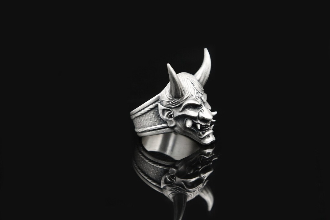 Japanese Oni Ring | Sterling Silver Japanese Mythology Jewelry ...