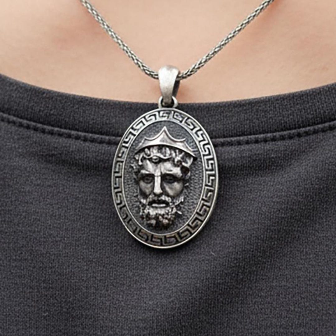 Sterling Silver Zeus Pendant, God of War Necklace, Greek Mythology - Etsy
