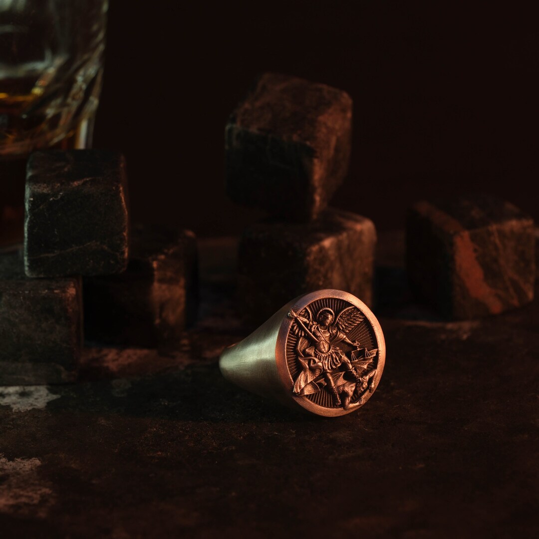 St Michael Ring, Defeating Satan Band, Archangel Ring, Michael Battle ...