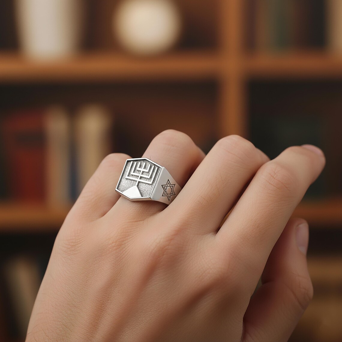 Menorah Ring, Israel Emblem, Jewish Jewelry, Heritage Ring, Israel ...