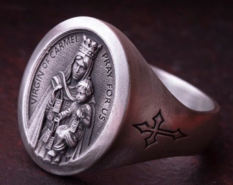 Mens Catholic Signet Ring - Etsy