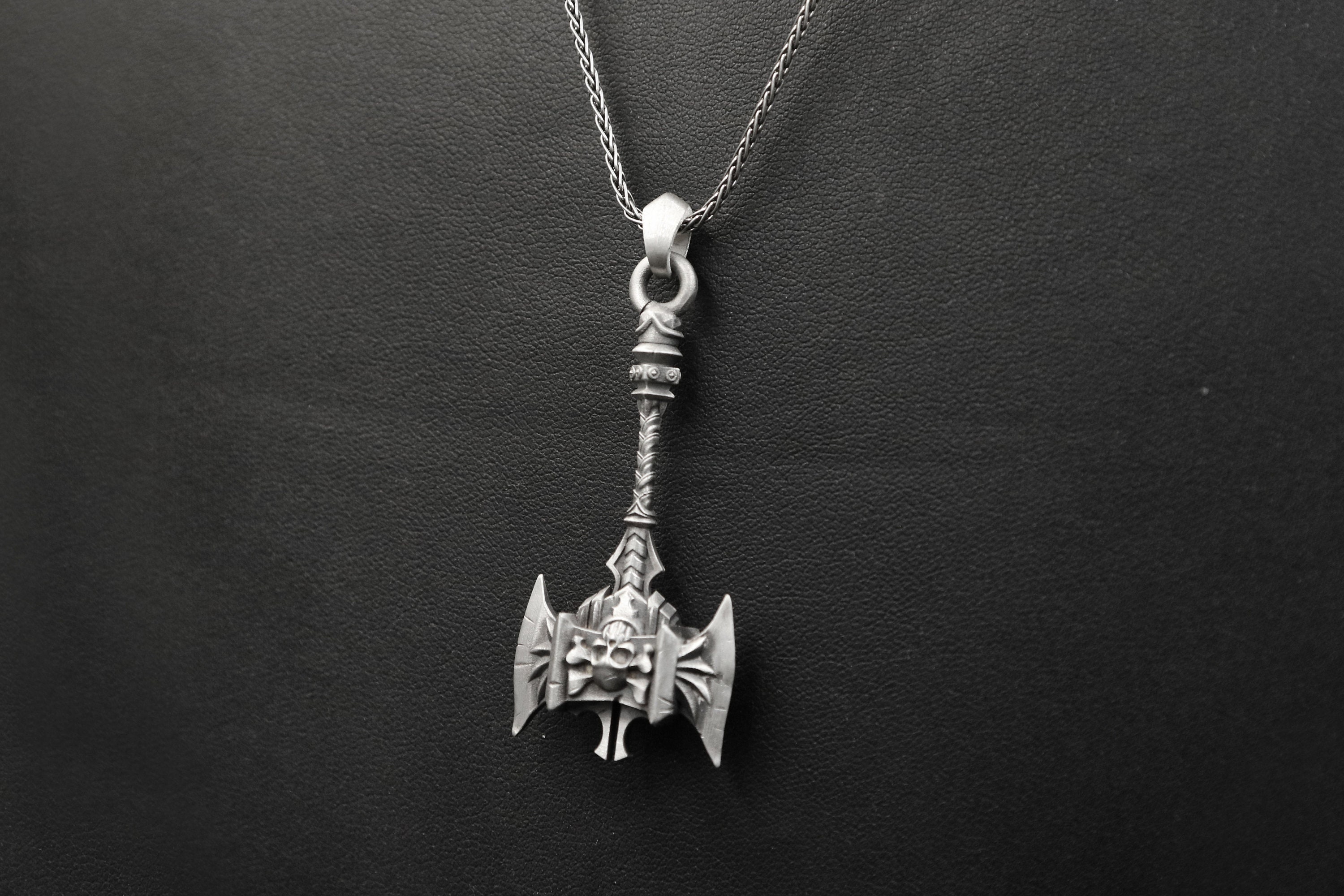 Silver Dwarven Hammer Pendant Dwarf Necklace Fantasy Fiction - Etsy