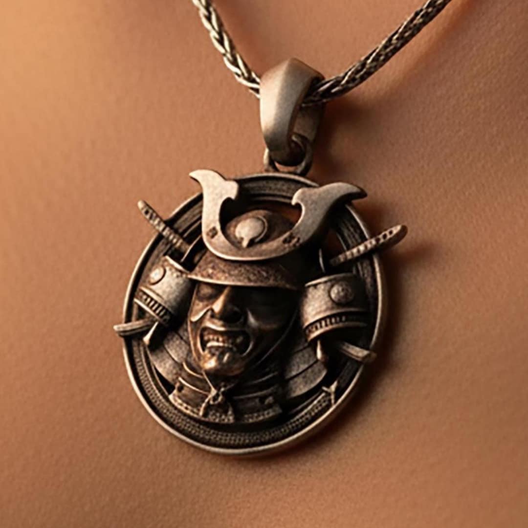 Samurai Helmet Pendant, Shogun Necklace, Feudal Japan, Warrior Charm ...