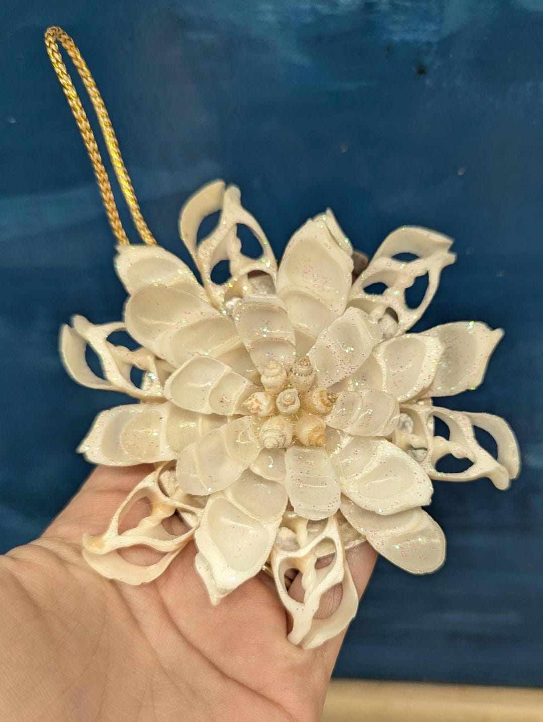 Sliced Seashell Snowflake Hanging Decor - Etsy