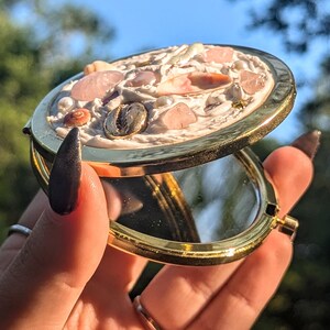 Mermaid Pocket Compact Mirror Seashells Mosaic Shell Pearls Crystals - Etsy