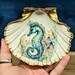 Rainbow Mermaid Ring Dish Scallop Shell Gilded Gold Varnished Shiny ...