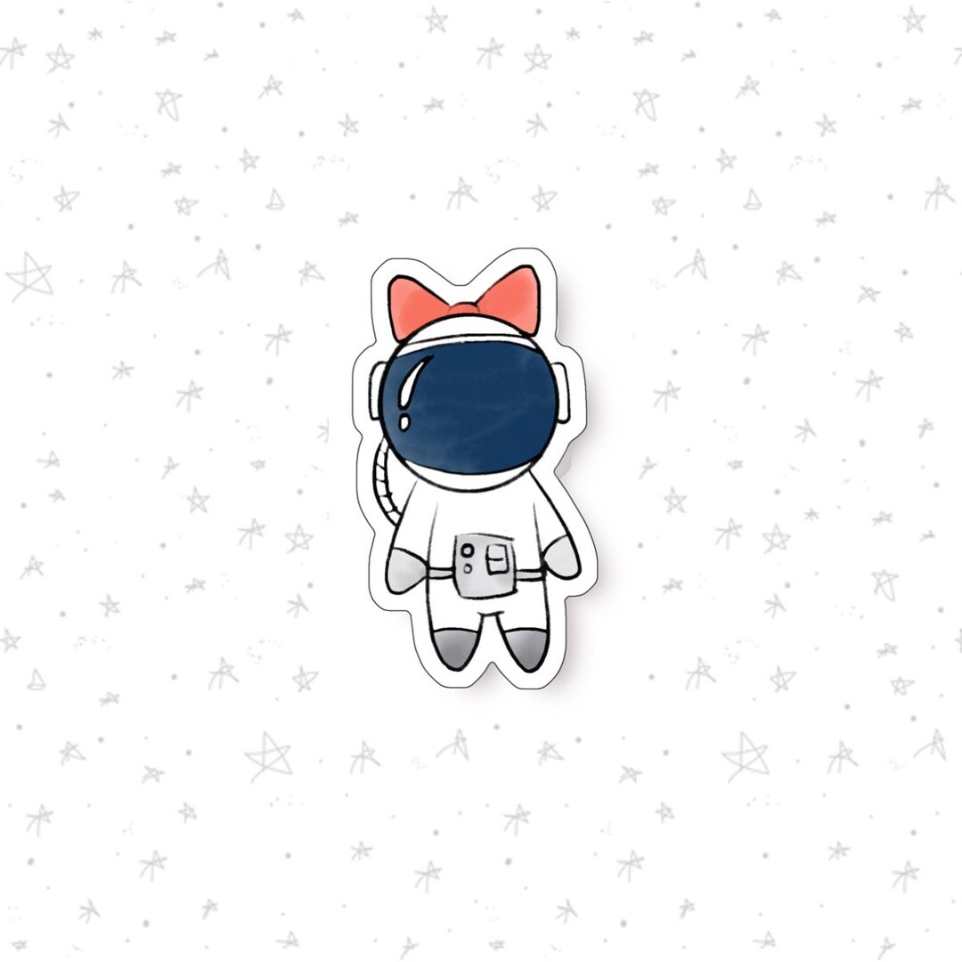 Astronaut With Bow Sticker, Space, Laptop Sticker, Decal, Vinyl Sticker ...