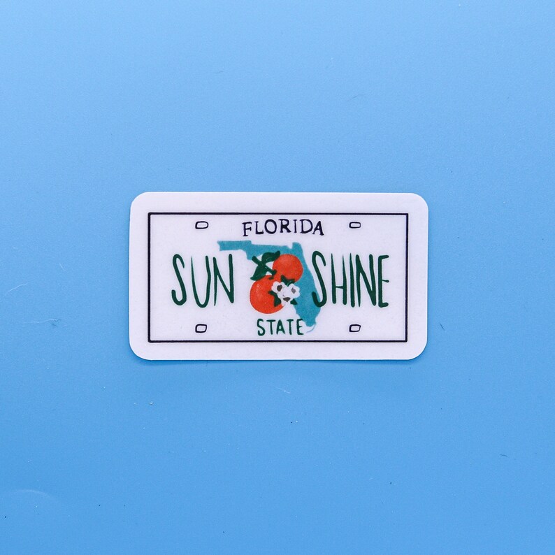 Florida License Plate Sticker, Orlando, Laptop Sticker, Decal, Vinyl ...