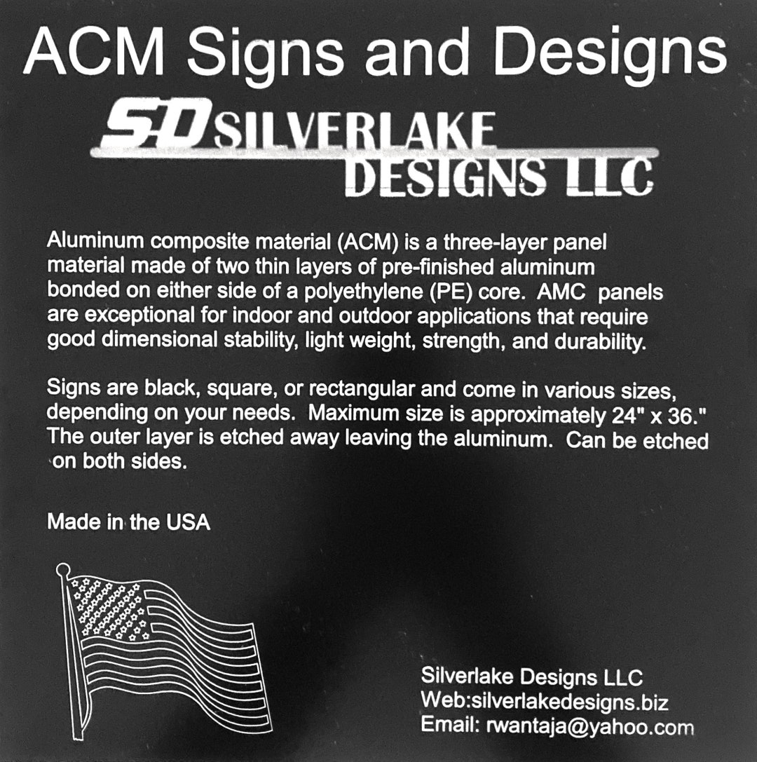 Custom ACM Signs and Decor - Etsy