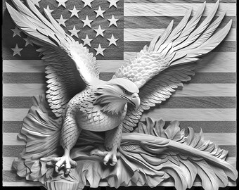 Eagle Flag 3D Canvas Wall Hanging E4 - Etsy
