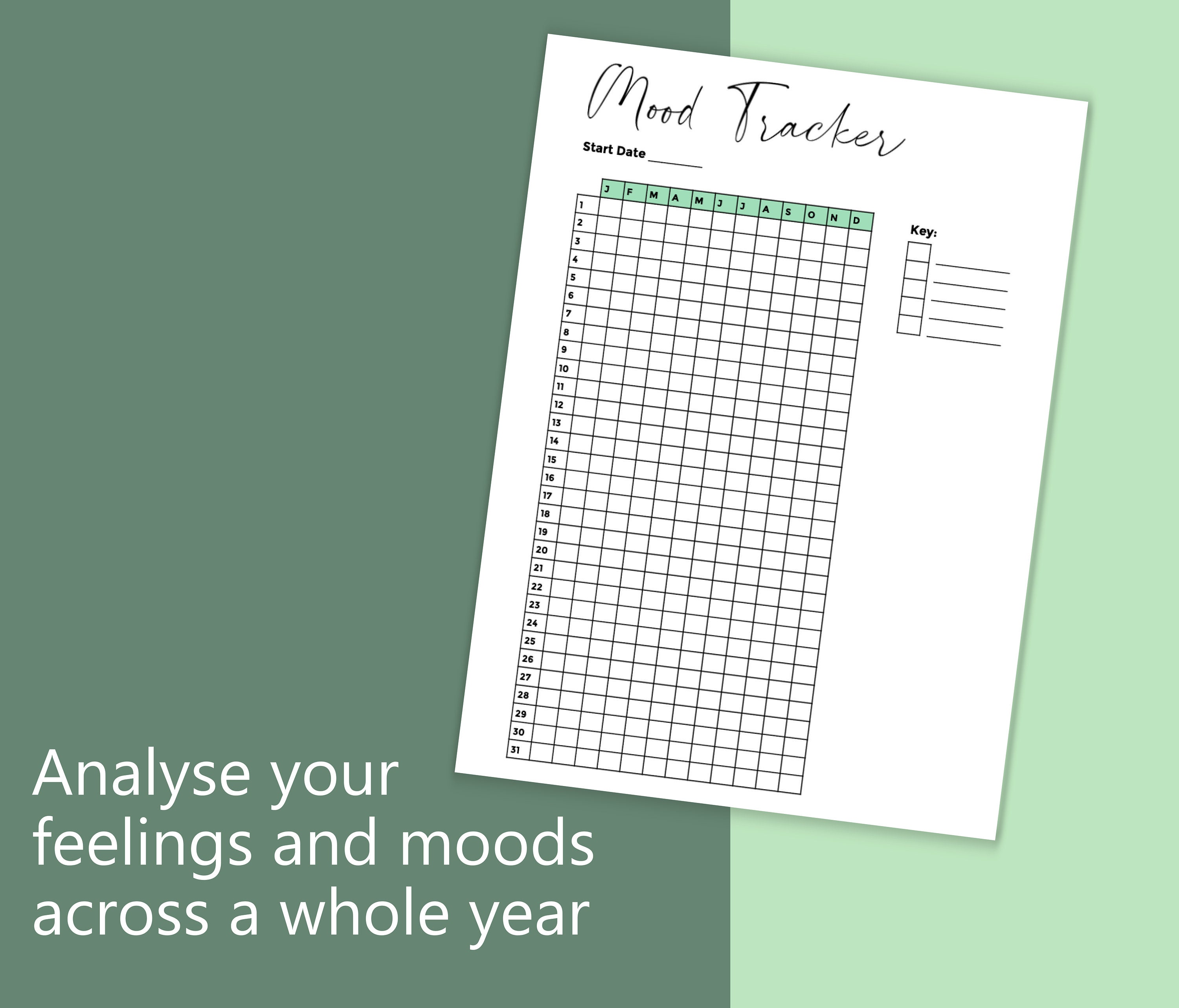 Mood Tracker A Color Coded Year in Pixels Habit Tracker Bullet Journal ...