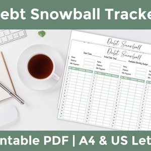 Debt Snowball Tracker Printable USD, A4 and US Letter Debt Repayment ...