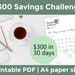 300 in 30day Savings Challenge Printable PDF Savings Goal Savings ...
