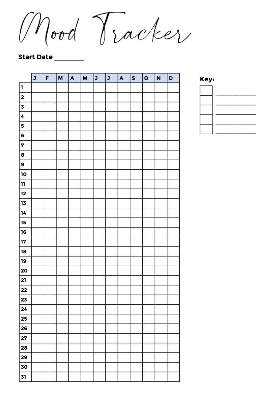 Mood Tracker A Color Coded Year in Pixels Habit Tracker - Etsy