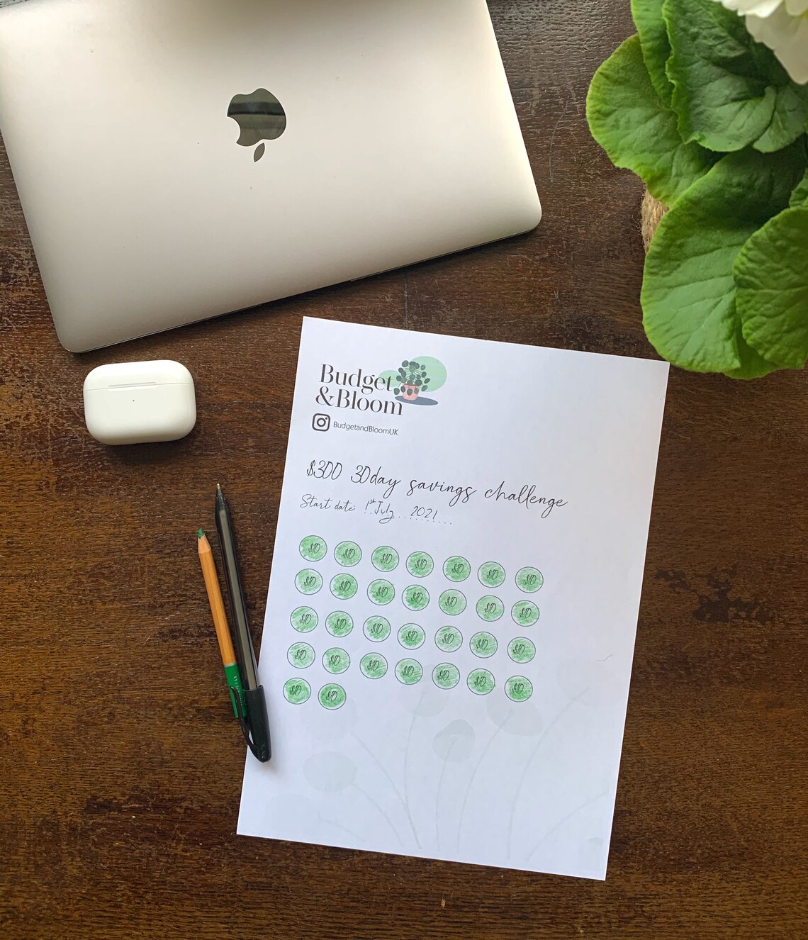 300 in 30day Savings Challenge Printable PDF Savings Goal Savings ...