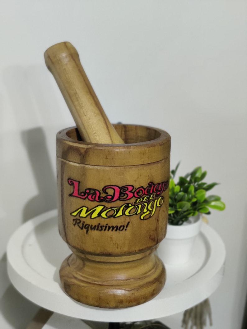 Pilon Personalizado (wood Mortar With Engraved Messages) Puerto Rico - Etsy