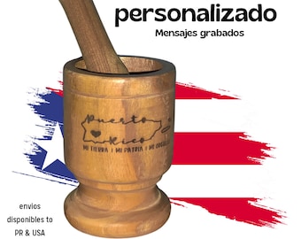 Pilon Para Mofongo Puerto Rico 2 Souvenir Puertorriqueño Wood Mortar ...