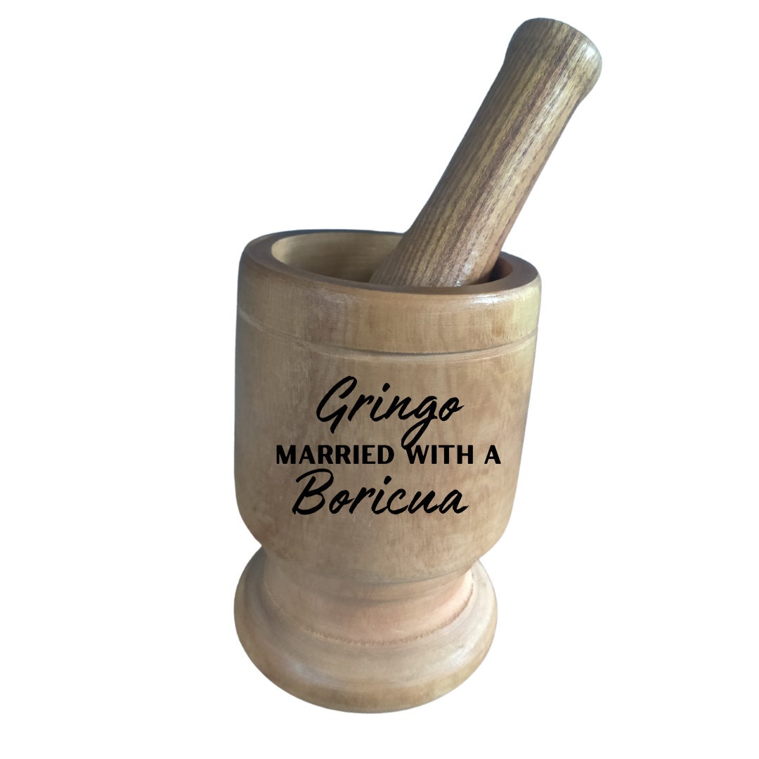 Pilon Personalizado (wood Mortar With Engraved Messages) Puerto Rico - Etsy