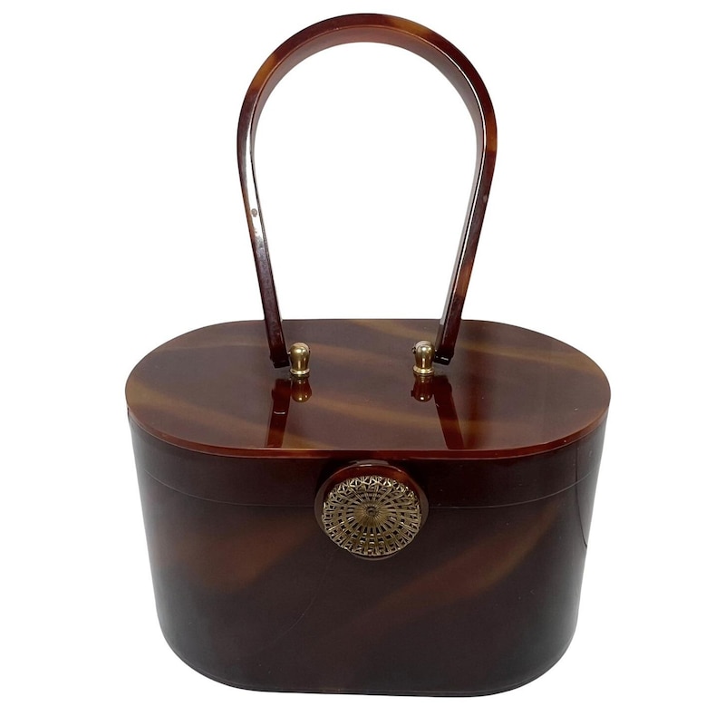 Lucite Handle Vintage Bag - Etsy