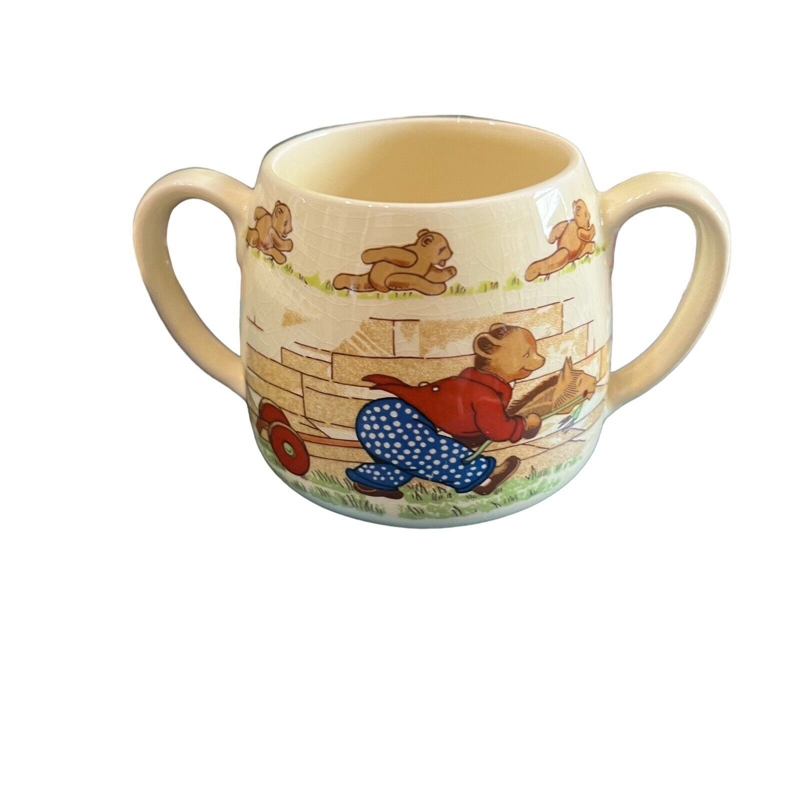 Vintage SYLVAC WARE Teddy Bear Childs Bowl Double Handle Cup England ...